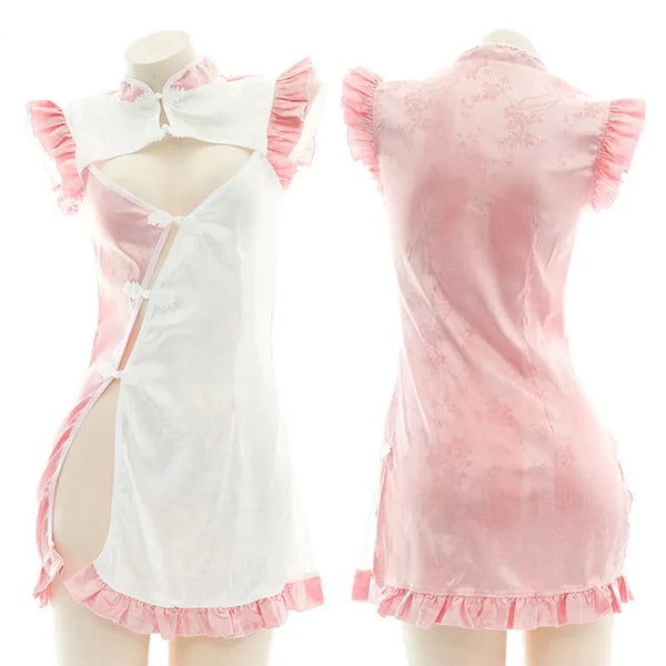 Pink Princess Cheongsam High Slit Dress – DDLG Playground