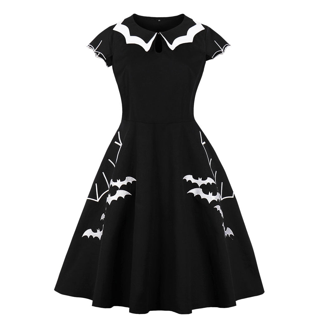 Bat Queen Dress Elegant Black Goth Fashion Halloween Occult Dark – DDLG ...