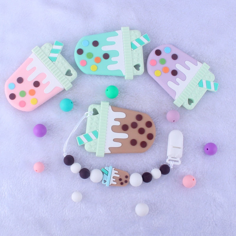 Bubble Tea Pacifier Clip & Teether Pastel Kawaii Boba – DDLG Playground