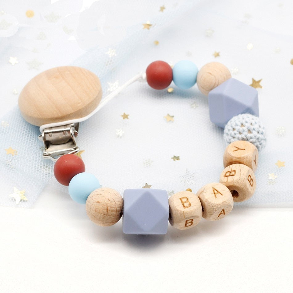 Wood Bead Adult Pacifier Clip Customized – DDLG Playground