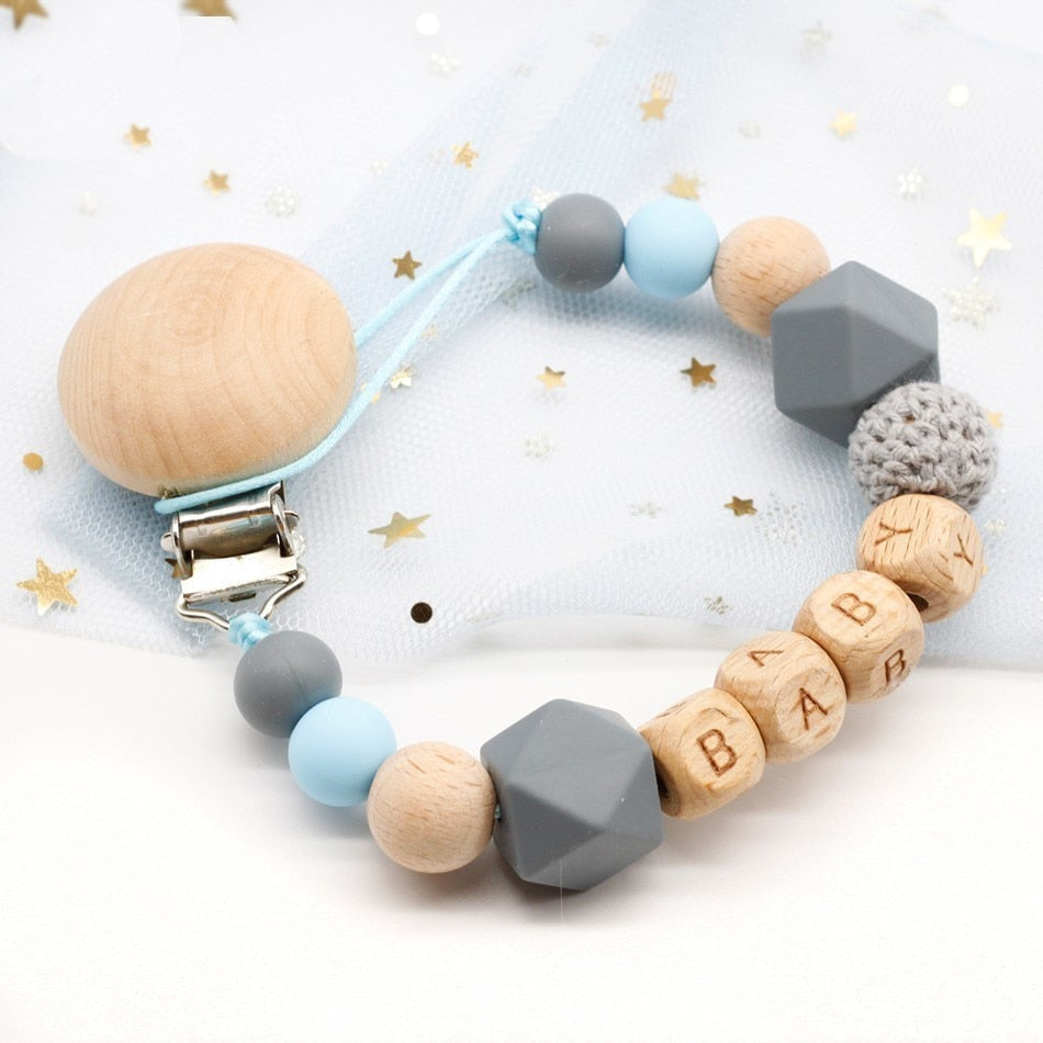 Wood Bead Adult Pacifier Clip Customized – DDLG Playground