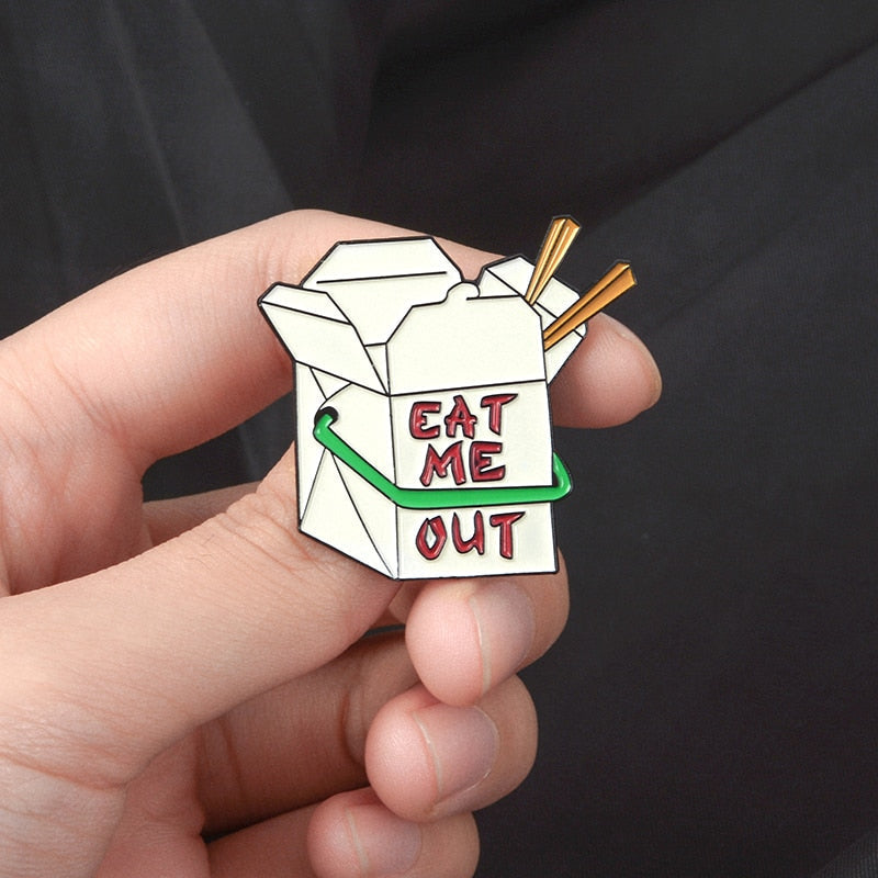 Eat Me Out Enamel Pin Lapel Brooch – DDLG Playground