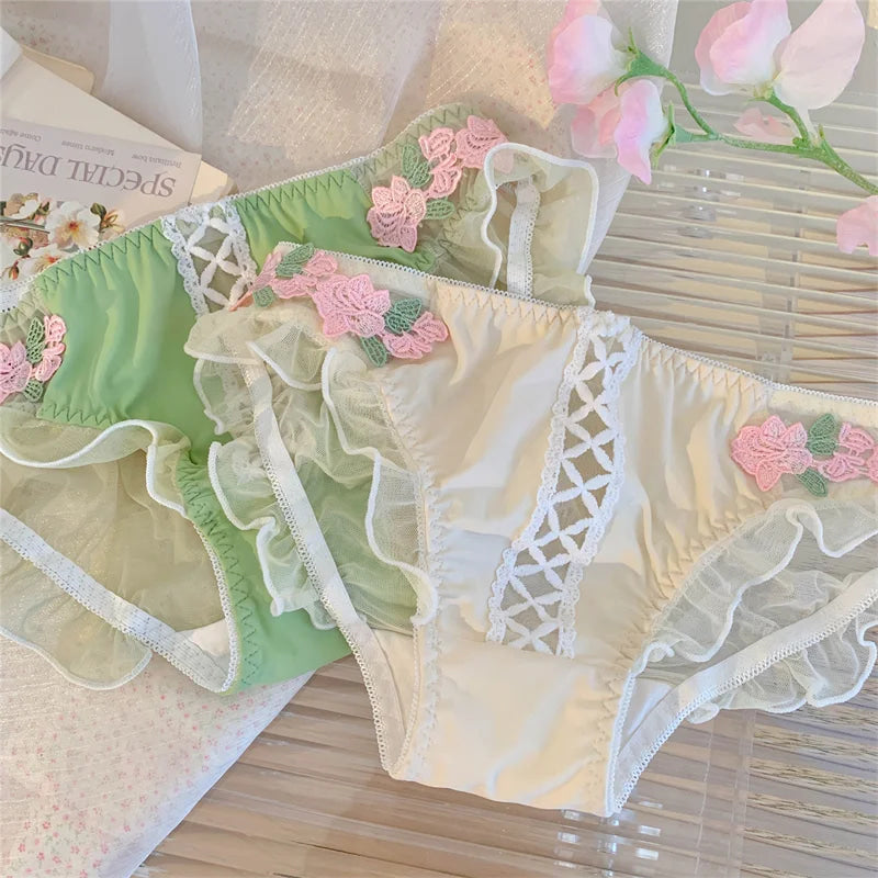 Embroidered Floral Corset Panties Underwear – DDLG Playground