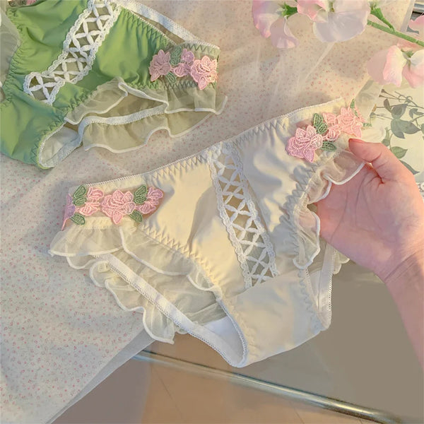 Embroidered Floral Corset Panties Underwear – DDLG Playground