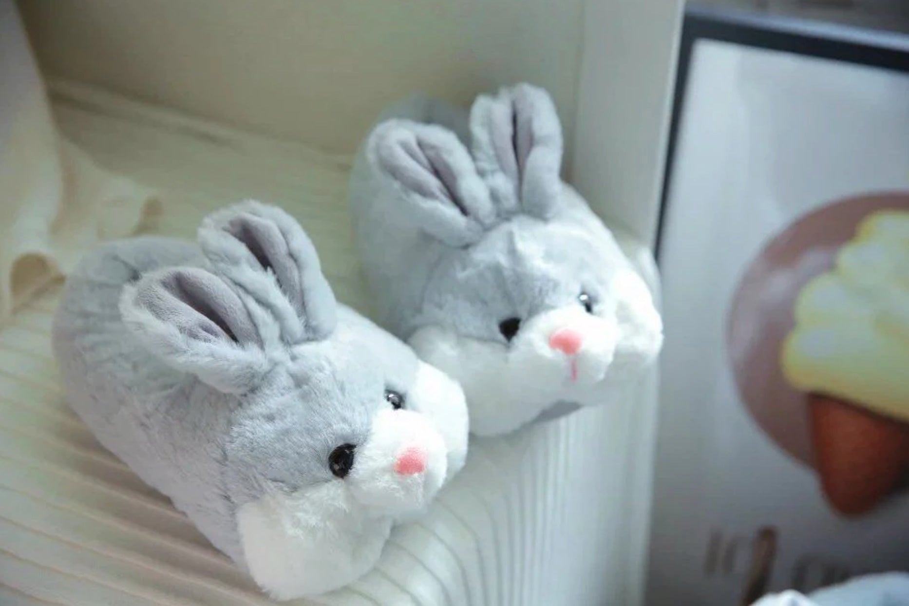Pink Furry Bunny Slippers House Shoes Fuzzy Warm – DDLG Playground
