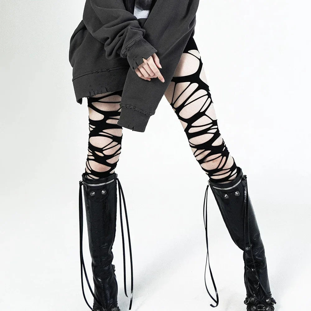 Gothic Ripped & Destroyed Pantyhose Nylon Stockings – DDLG Playground