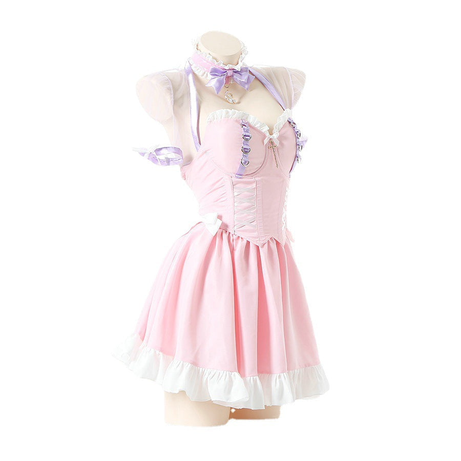 Pink Princess Dress KawaiI Cosplay Maid Lolita – DDLG Playground