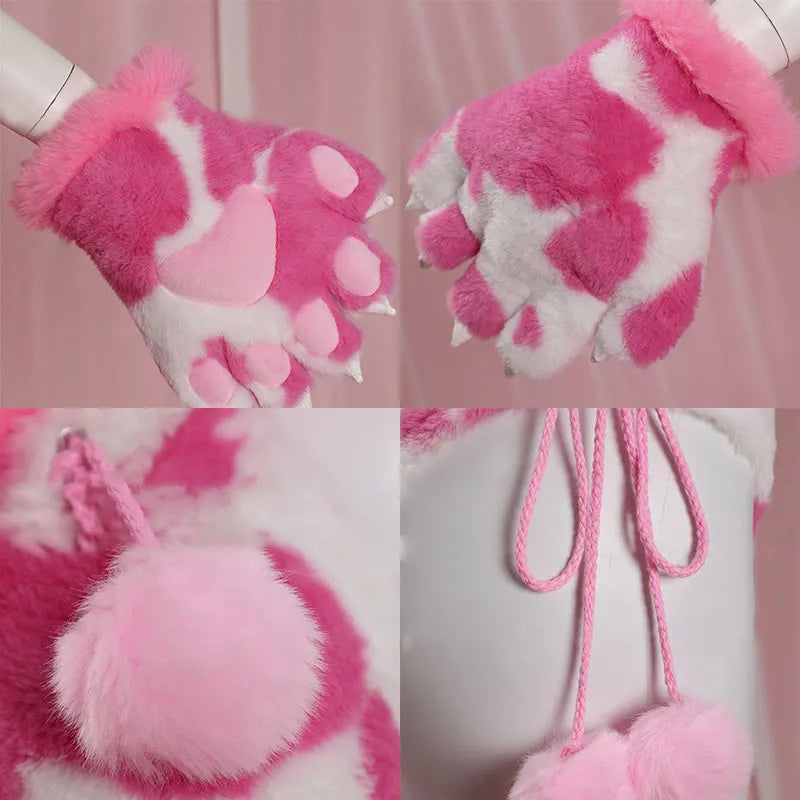Strawberry Cow Fuzzy Cosplay Set – DDLG Playground