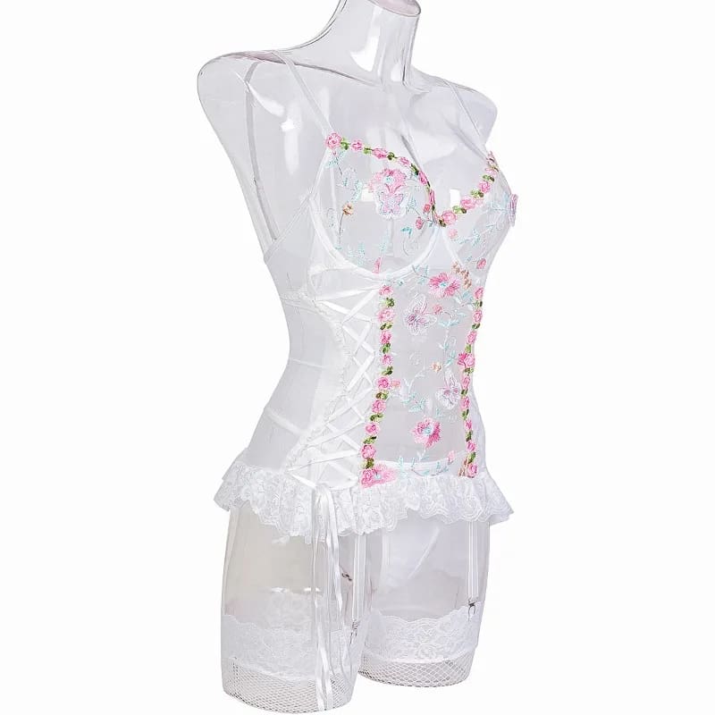 White Flower Mary Garden Fairy Lingerie Set Bra and Panties – DDLG ...