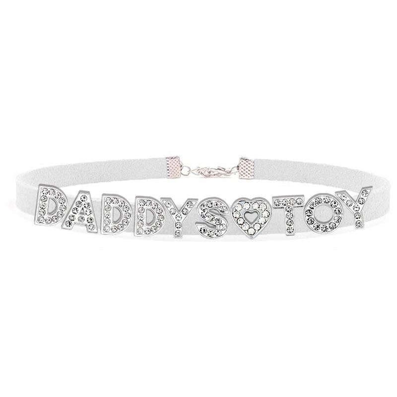 Daddy's Toy Rhinestone Choker Necklace Collar – DDLG Playground