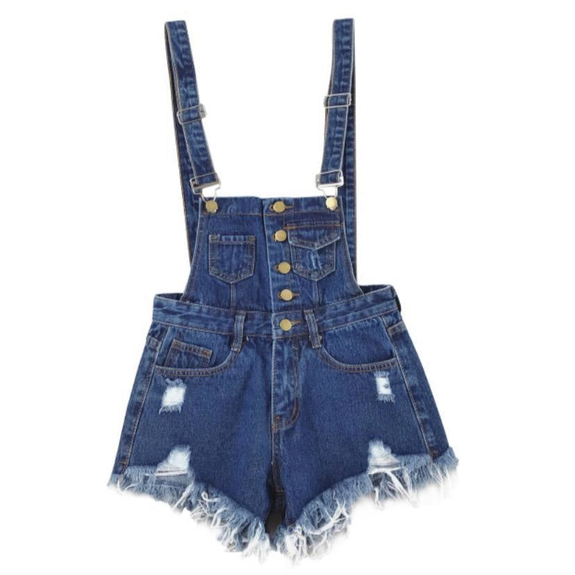 Distressed Denim Jumper Overalls Jean Romper Suspender Youthful – DDLG ...