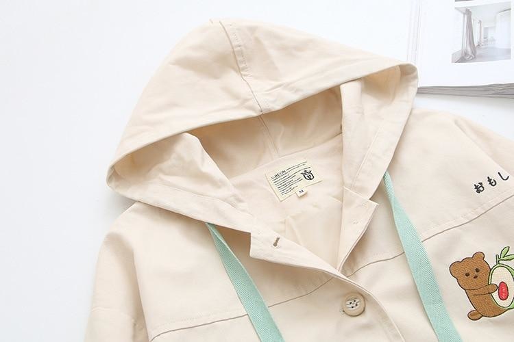 Avocado Teddy Bear Spring Jacket Mori Girl Cute Coat Kawaii – DDLG ...