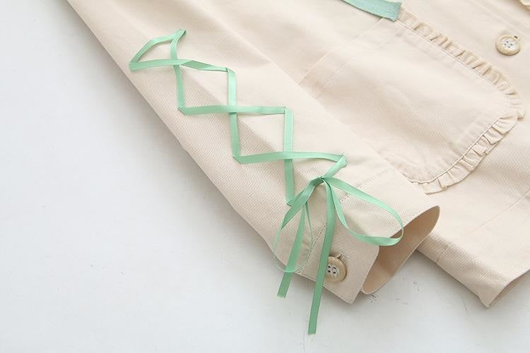 Avocado Teddy Bear Spring Jacket Mori Girl Cute Coat Kawaii – DDLG ...