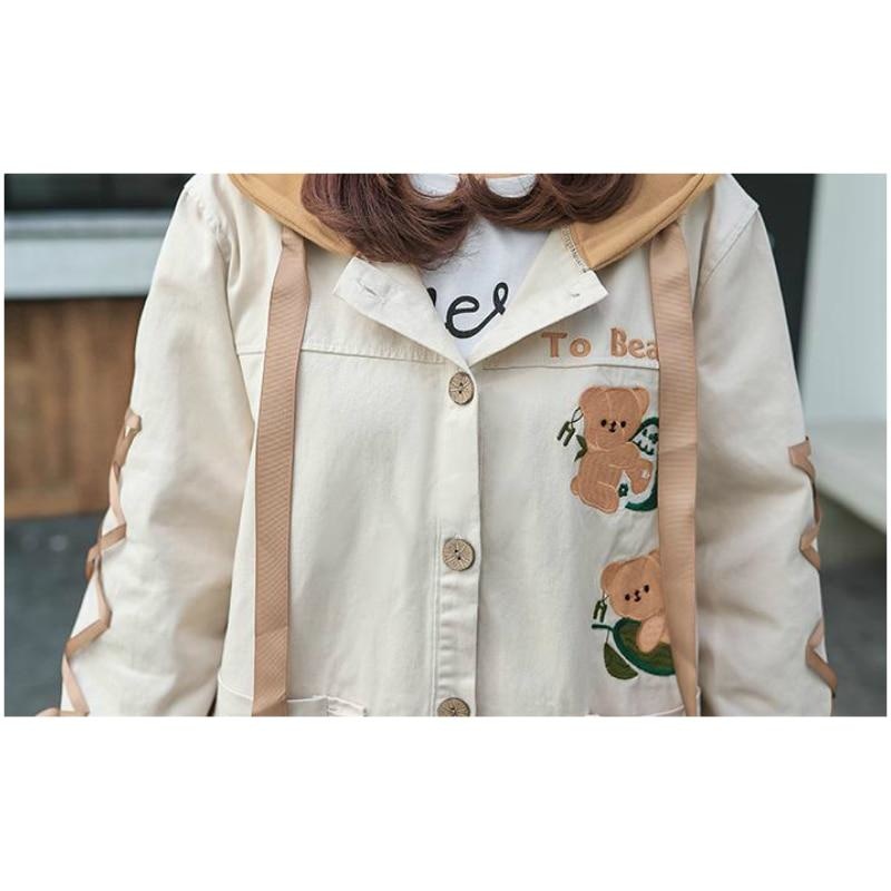 Avocado Teddy Bear Spring Jacket Mori Girl Cute Coat Kawaii – DDLG ...