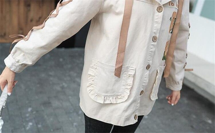 Avocado Teddy Bear Spring Jacket Mori Girl Cute Coat Kawaii – DDLG ...