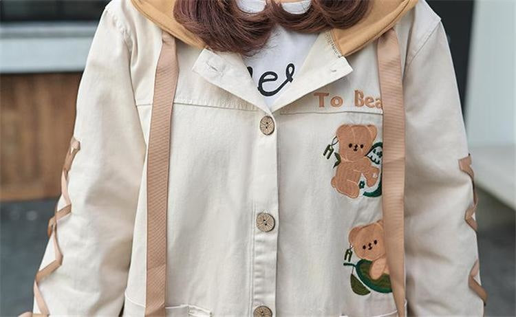 Avocado Teddy Bear Spring Jacket Mori Girl Cute Coat Kawaii – DDLG ...