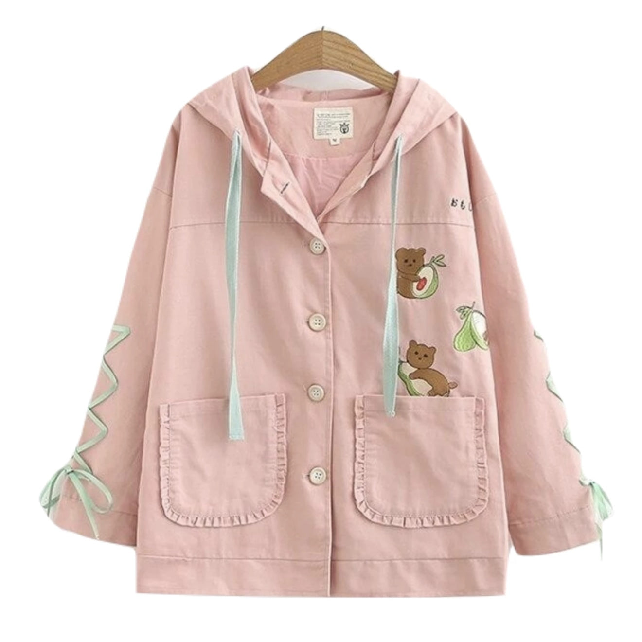 Avocado Teddy Bear Spring Jacket Mori Girl Cute Coat Kawaii – DDLG ...