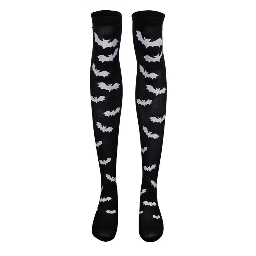 Batty Stockings Black Bat Goth Thigh High Socks Kawaii Shop – DDLG ...