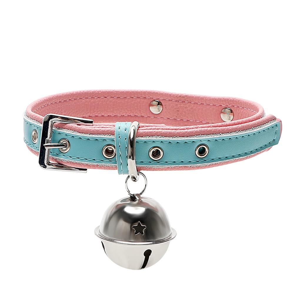 Candy Colored Pastel Bell Leash Collar Bubblegum Blue Pink Choker ...