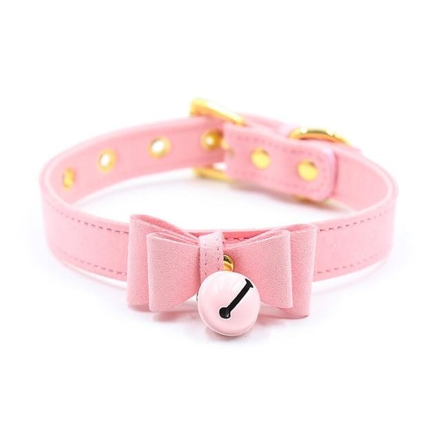 Candy Colored Pastel Bell Leash Collar Bubblegum Blue Pink Choker ...
