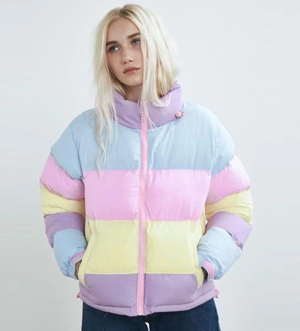 Candy Colored Puffy Bomber Jacket Winter Coat Fairy Kei – DDLG Playground