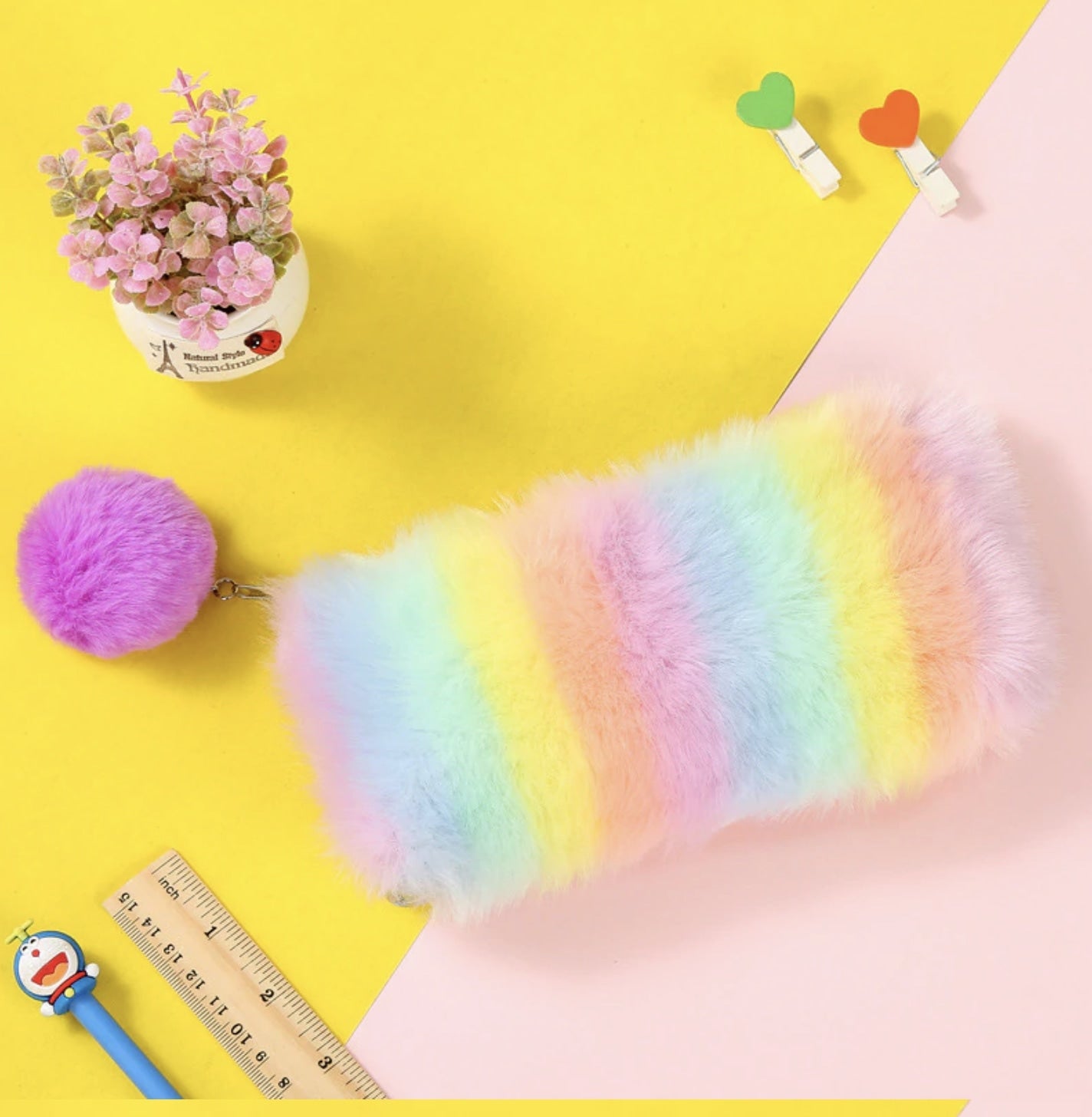 Cosmic Fur Storage Bag Pencil Case Makeup Bag Rainbow – DDLG Playground