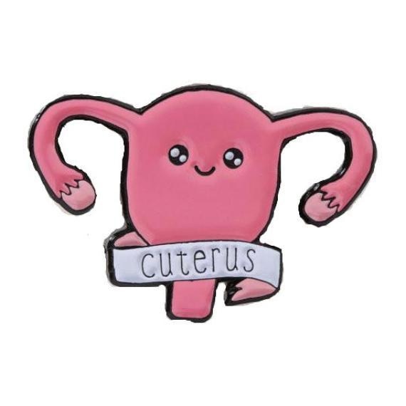 Cuterus Enamel Pin Lapel Brooch Feminist Uterus – DDLG Playground