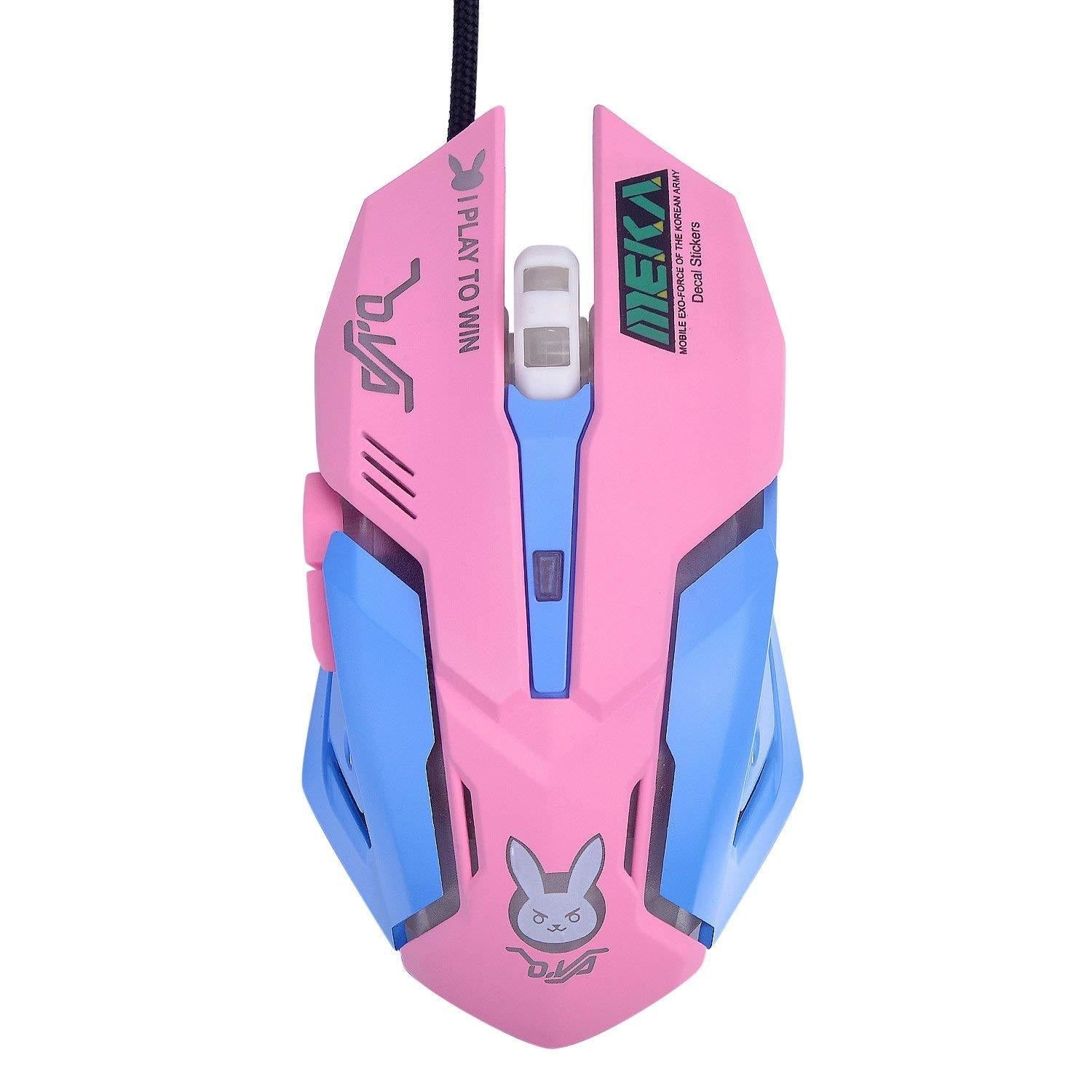 Pink D.Va Backlit Computer Mouse USB Wired Overwatch Gaming – DDLG ...