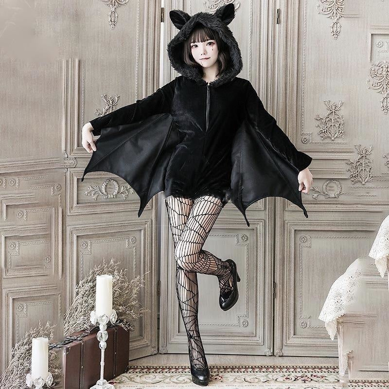 Furry Fuzzy Bat Wing Halloween Costume Full Cosplay Set – DDLG Playground
