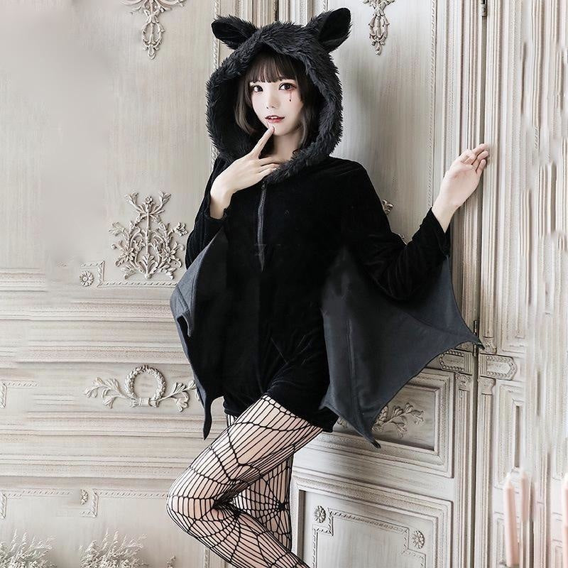 Furry Fuzzy Bat Wing Halloween Costume Full Cosplay Set – DDLG Playground