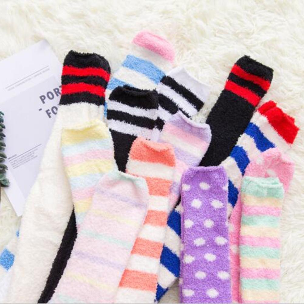 Fuzzy Striped Thigh Highs Stockings Socks Furry Cute Kawaii – DDLG ...
