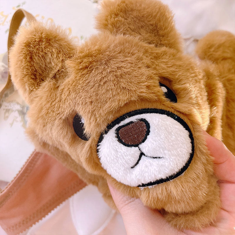Kawaii Fuzzy Teddy Bear Bra & Panty Lingerie Set – DDLG Playground