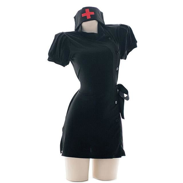 Gothic Nurse Cosplay Lingerie Set Military Harajuku – DDLG Playground