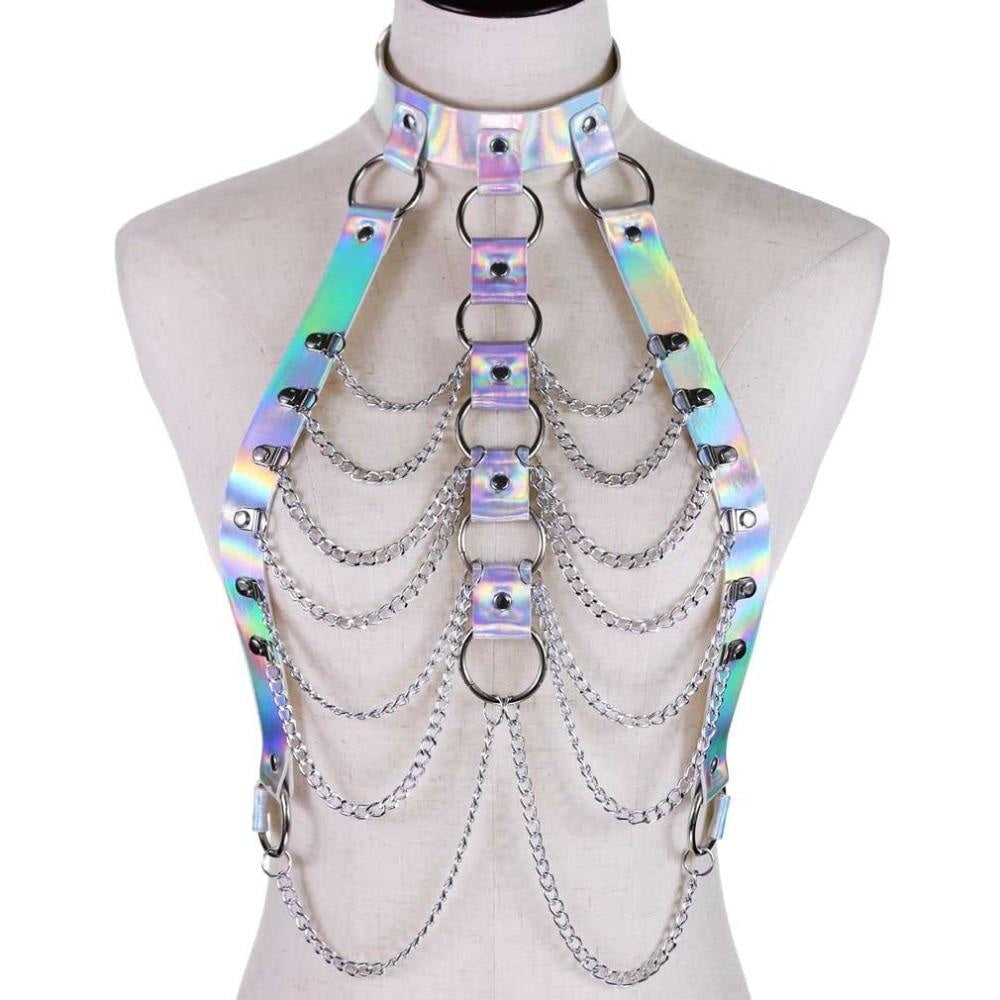 Holographic Chain Body Chest Harness Gothic Shiny | DDLG Playground