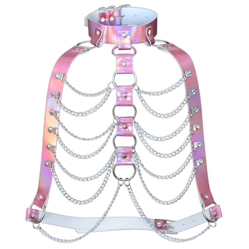 Holographic Chain Body Chest Harness Gothic Shiny – DDLG Playground