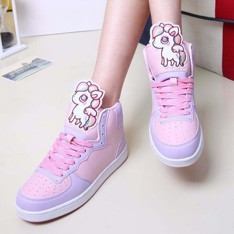 Magical Pony Hi Tops Fairy Kei Sneakers Kawaii Fashion – DDLG Playground