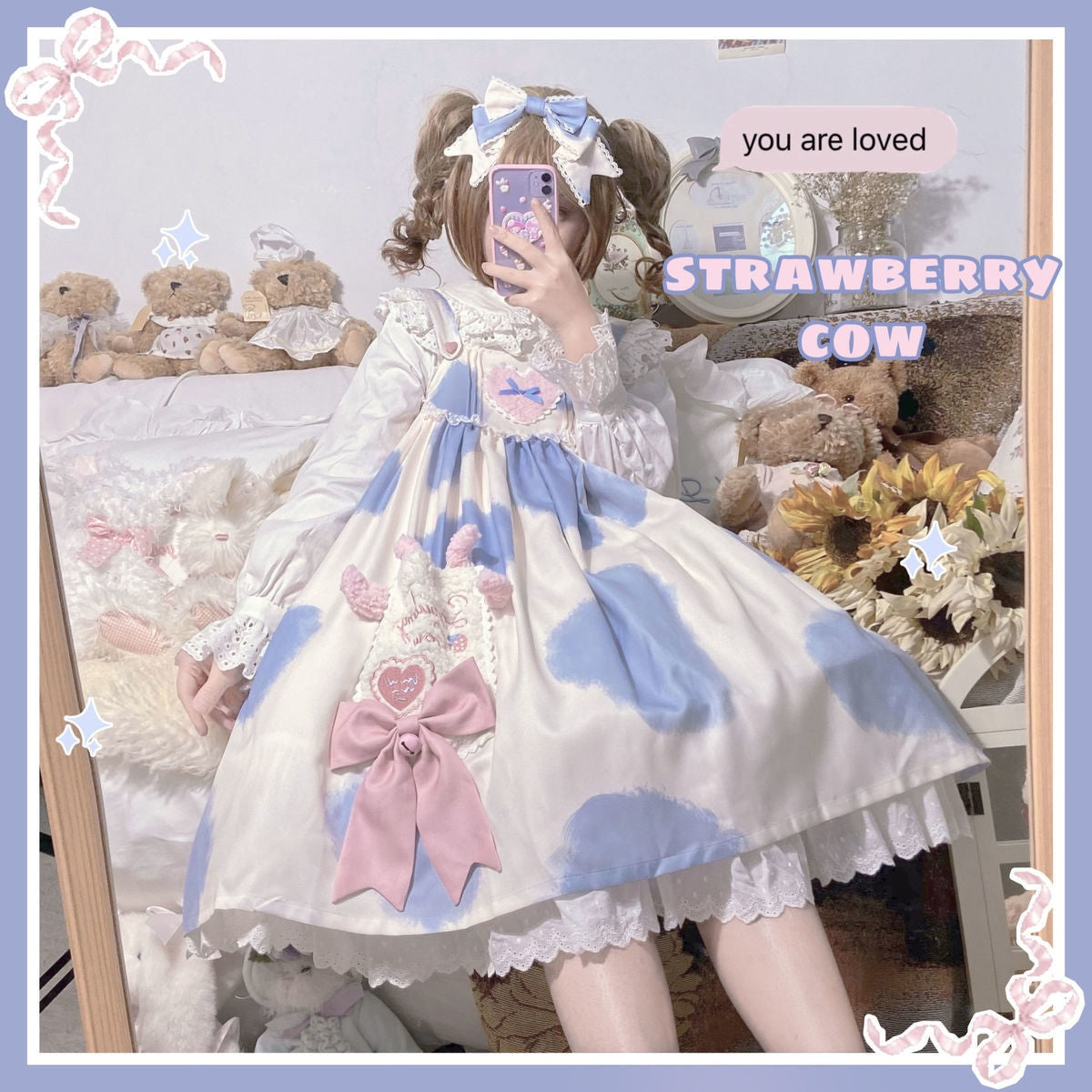 Milky Cow Sweet Lolita Dress Calf Cow Print JSK Cosplay – DDLG Playground