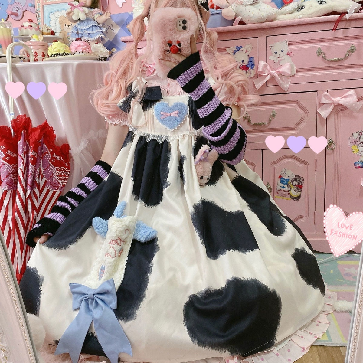 Milky Cow Sweet Lolita Dress Calf Cow Print JSK Cosplay – DDLG Playground