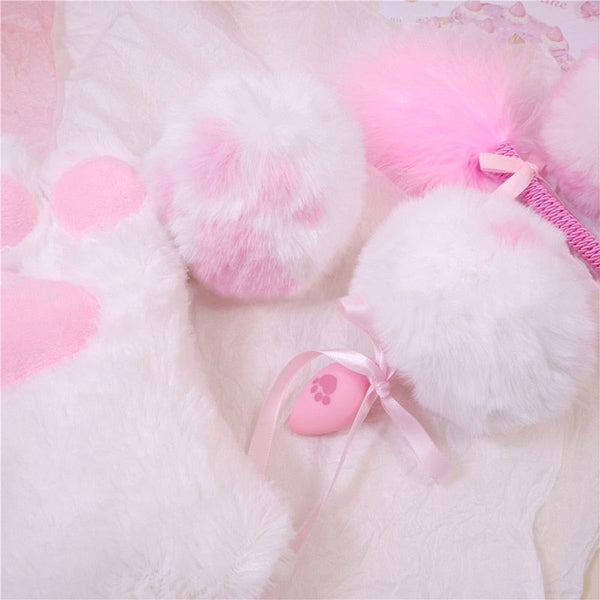 Paw Print Silicone Tail Plug Bunny Rabbit Tails – DDLG Playground