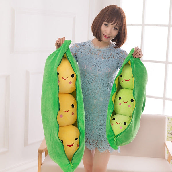 Pea Pod Vegetable Plush Toy Zipper Bag Stuffed Animal – DDLG Playground