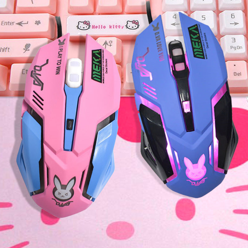 Pink D.Va Backlit Computer Mouse USB Wired Overwatch Gaming – DDLG ...