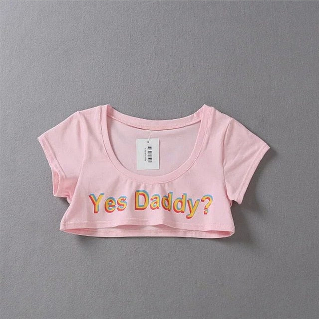 Yes Daddy Micro Crop Top T-Shirt – DDLG Playground