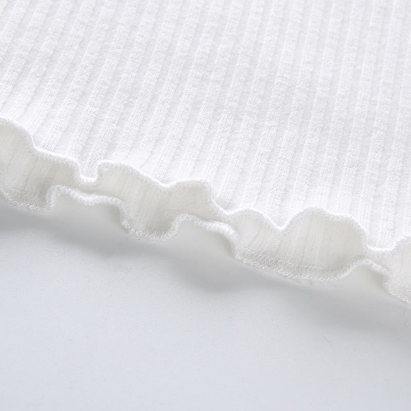 White Knit Crying Eyes Crop Top Anime Girl Kawaii – DDLG Playground