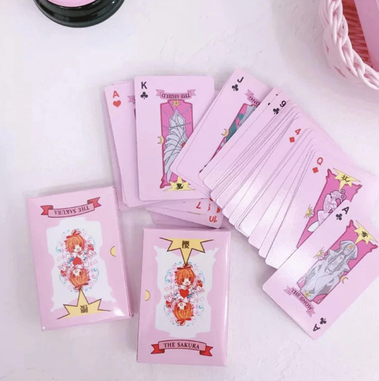Pink Magical Girl Sakura Playing Cards Deck Mahou Shoujo – DDLG Playground
