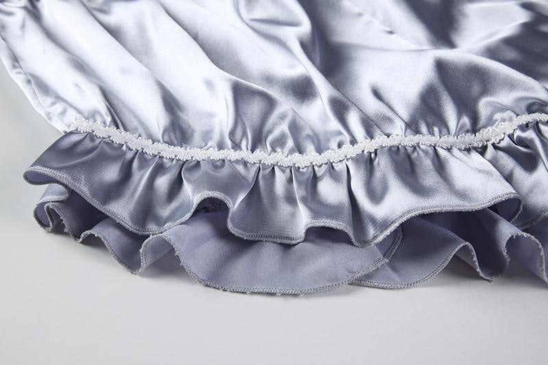 Satin Babydoll Sleep Set Lingerie Shorts Bloomers Silk – DDLG Playground