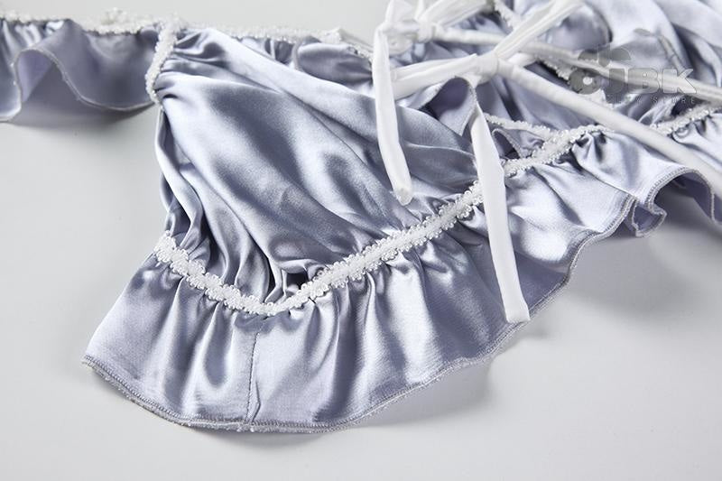Satin Babydoll Sleep Set Lingerie Shorts Bloomers Silk – DDLG Playground