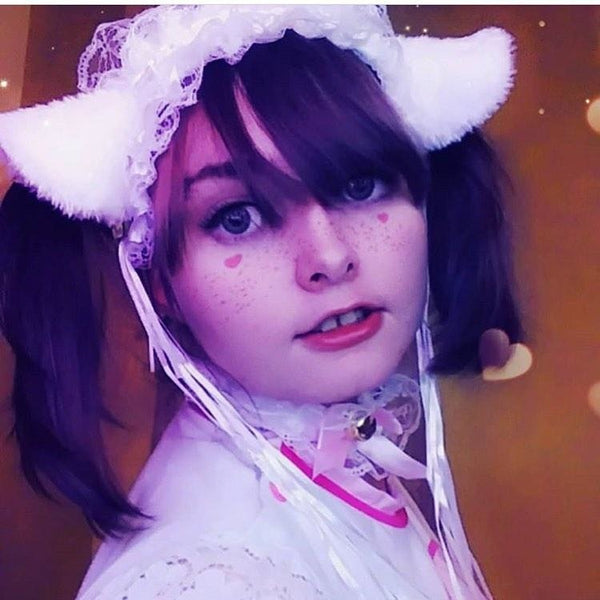 White Kitten Play Set Bell Collar Ears Cuffs – DDLG Playground