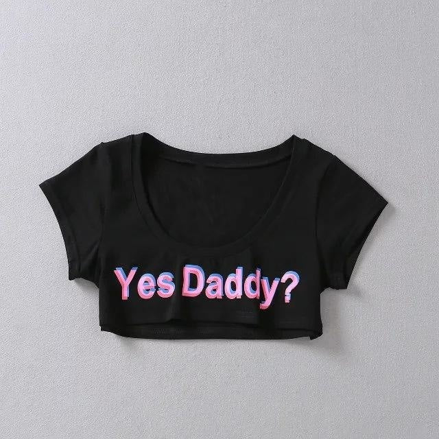 Yes Daddy Micro Crop Top T-Shirt – DDLG Playground